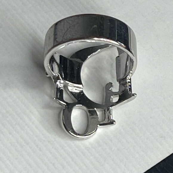 Dior | Jewelry | Christian Dior Logo Silver Tone Ring Size 5 | Poshmark
